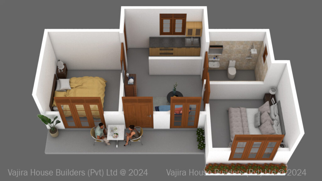 2 Bed room cement render CROSS_01 copy – Vajira House Builders